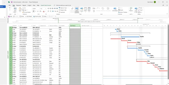 Using colour codes to indicate activity status in Microsoft Project ...